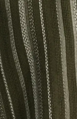 Obey Hugh Stripe Camp Shirt - Dark Sage Multi