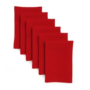 Solino Home Linen Dinner Napkins Set Of 6, 20 X 20 Inch For Dining Table - Red