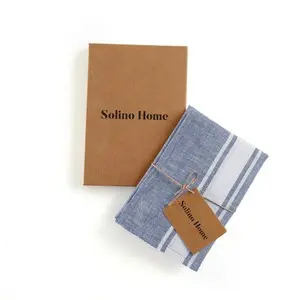 Solino Home Linen Kitchen Towels Set Of 2, 17 X 26 Inch For Dining Table