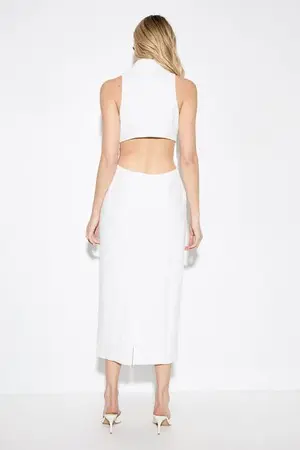 MISSPAP Open Back Waistcoat Midi Dress