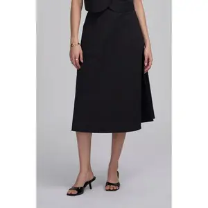 ELLE COLLECTION High-waist Midi Skirt - Black