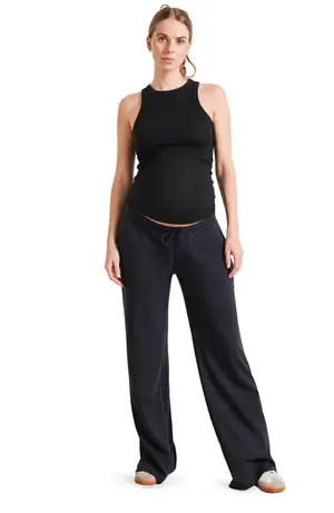 NOM MATERNITY Naomi Maternity Wide-leg Lounge Pants - Navy