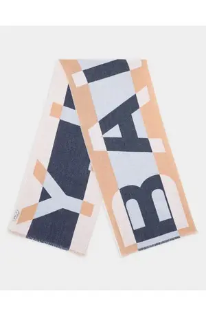 Bally Scarf With A Geometric Logo - Camel