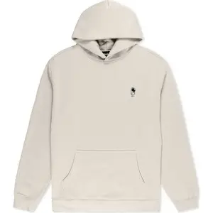 DALIX Astronaut Relaxed Midweight Fleece Pullover Hoodie - Bone