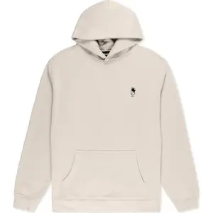 DALIX Astronaut Relaxed Midweight Fleece Pullover Hoodie - Ecru