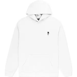 DALIX Astronaut Relaxed Midweight Fleece Pullover Hoodie - White
