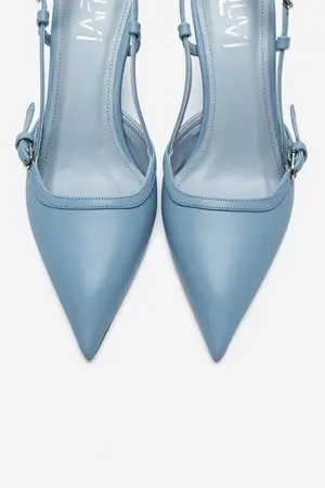 PROLOGUE SHOES Celia Pointed Toe Wedge Pump - Blue