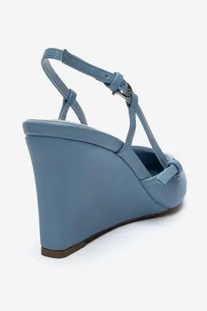 PROLOGUE SHOES Celia Pointed Toe Wedge Pump - Blue