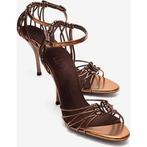 PROLOGUE SHOES Arona Stiletto Sandals - Brown