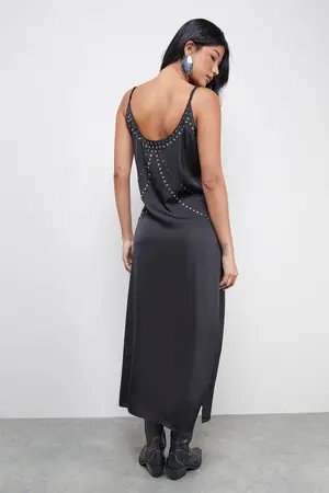 WAREHOUSE Stud-embellished Cami Slip Dress