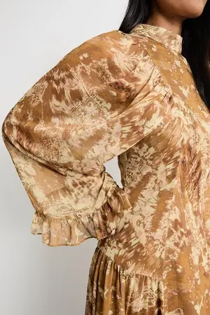 WAREHOUSE Chiffon Sleeve Midaxi Dress