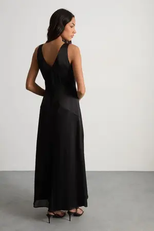 WAREHOUSE Satin And Chiffon Mix Midaxi Dress