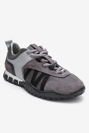 FOREVER & ALWAYS SHOES Fiera Leather And Mesh Sneakers - Grey