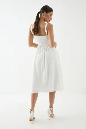 MISSPAP A-line Midi Dress With Square Neck