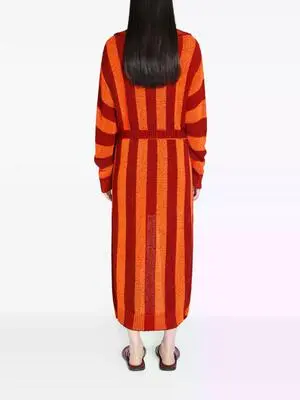 Dries Van Noten Striped Belted Cardigan - Red