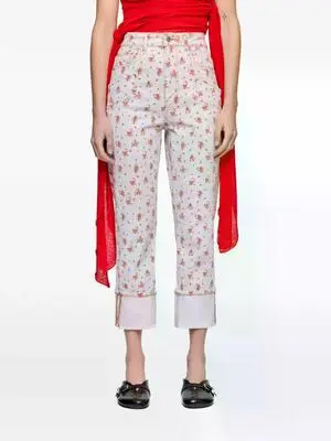GANNI Capri Slim Jeans In Printed Denim