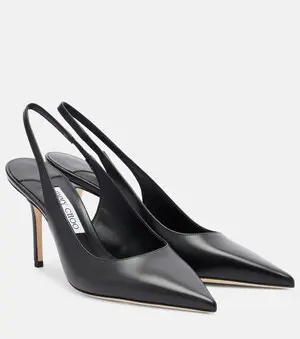 JIMMY CHOO Love Leather Slingback Pumps - Black