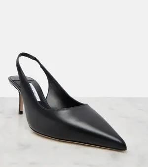 JIMMY CHOO Love Leather Slingback Pumps - Black