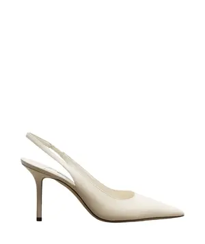 JIMMY CHOO Love Leather Slingback Pumps - White