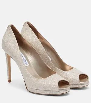 JIMMY CHOO Riya Glitter Pumps - Gold