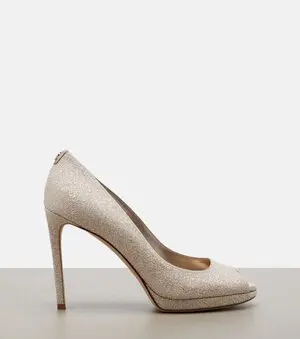 JIMMY CHOO Riya Glitter Pumps - Gold