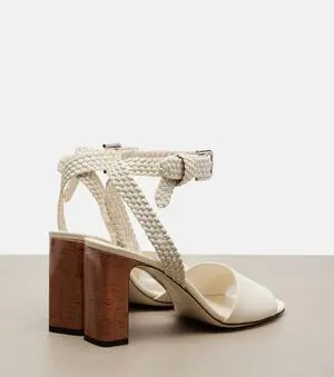 JIMMY CHOO Rori Braided Leather Sandals - White