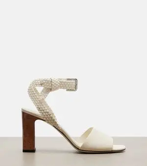 JIMMY CHOO Rori Braided Leather Sandals - White