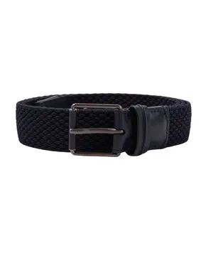 Zegna Braided Leather-trimmed Belt - Blue