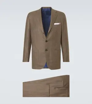 Kiton Linen, Wool, And Silk Suit - Brown