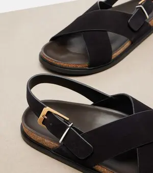 THE ROW Suede Buckle Sandals