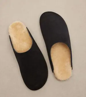 THE ROW Hudson Two Suede Mules - Black