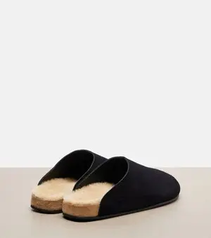 THE ROW Hudson Suede Mules - Black