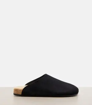 THE ROW Hudson Suede Mules - Black
