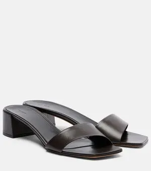 THE ROW Leather Mules - Brown