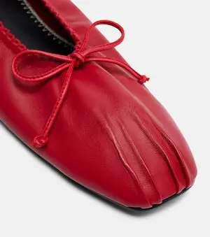 Magda Butrym Bow-detail Leather Ballet Flats - Red
