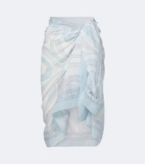 Emilio Pucci Orchidee Cotton Beach Cover-up - Blue