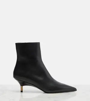 Khaite Bella Leather Ankle Boots - Black