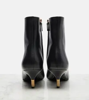 Khaite Bella Leather Ankle Boots - Black