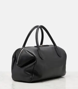 THE ROW Faye Leather Top Handle Bag - Black