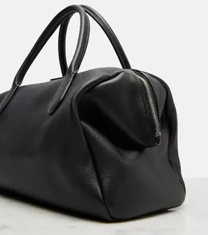 THE ROW Faye Leather Top Handle Bag - Black