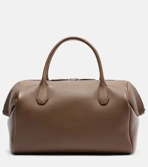 THE ROW Faye Leather Top Handle Bag - Brown