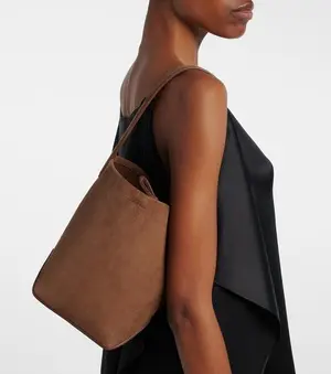 THE ROW Park Edge N/s Suede Bucket Bag - Brown