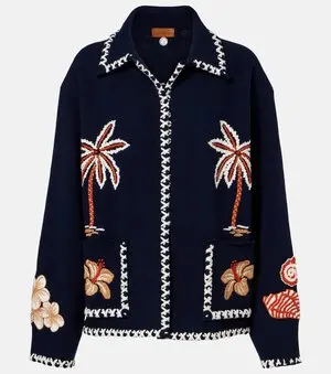 Alanui Virgin Wool Embroidered Jacket - Blue