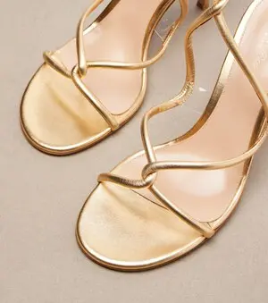 GIANVITO ROSSI Metallic Leather Sandals