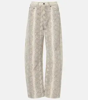 Citizens Of Humanity Miro Snake-print Barrel-leg Jeans - Grey