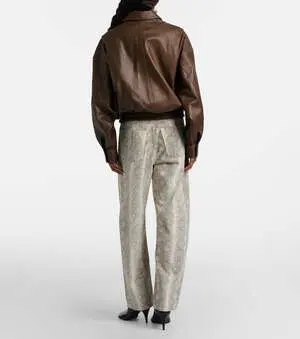 Citizens Of Humanity Miro Snake-print Barrel-leg Jeans