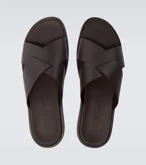 Orlebar Brown Muro Leather Sandals - Brown