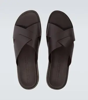 Orlebar Brown Muro Leather Sandals - Brown