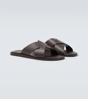 Orlebar Brown Muro Leather Sandals - Brown