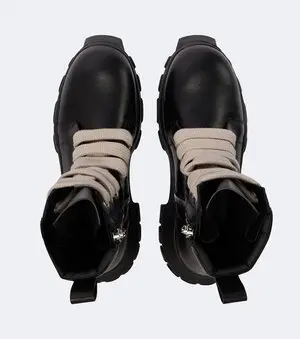 Rick Owens Jumbolace Army Leather Combat Boots